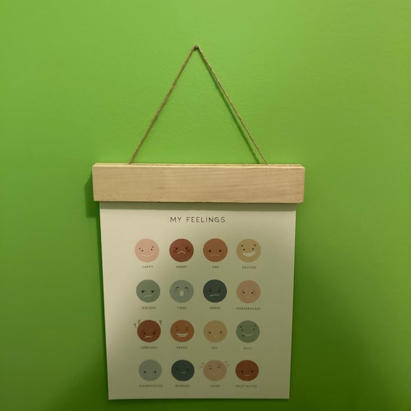 Rainbow Feelings Chart, Emotions Print, PRINTABLE Wall Art, Montessori ...