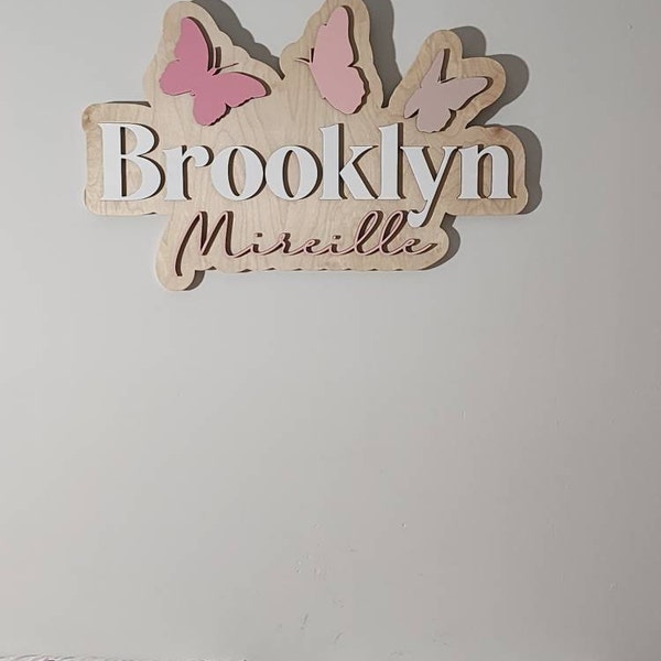 Butterfly Name Sign, Nursery Name Sign, Butterfly Nursery Decor, Name ...