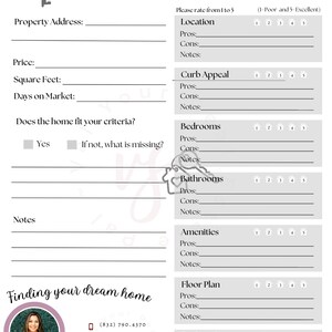 Home Showing Schedule Template | Buyer House Tour Form | Realtor / Real ...