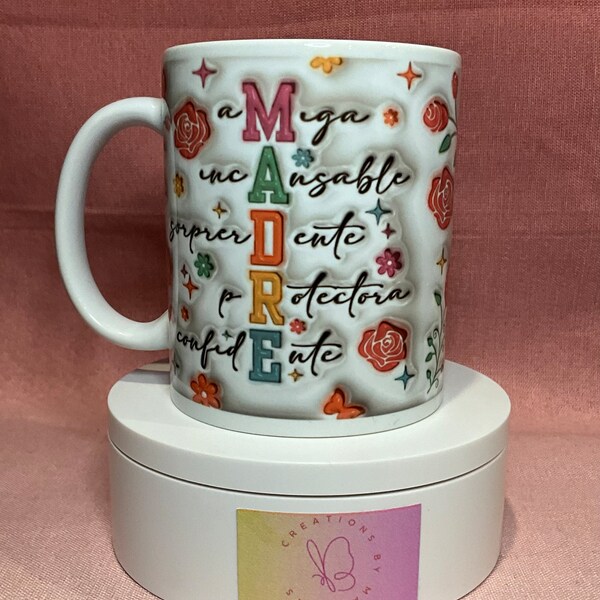 Personalized Holding Mama's Hand 3D Inflated Effect Mug, Spanish Mother ...
