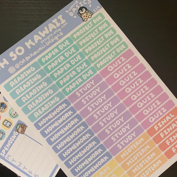 Kawaii College Stickers for School Teacher Student Planner - Homework ...