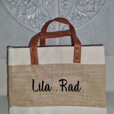 Initial Tote Bag, Personalized Alphabet Letter Gift Bags, Cotton ...