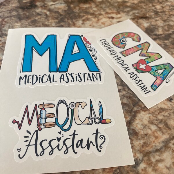 3" Medical Assistant Sticker, MA Sticker, Medical Sticker, Nursing ...