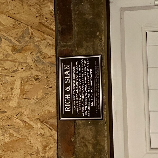 Personalised Licensee Aluminium Metal Sign Customised With Your Words ...