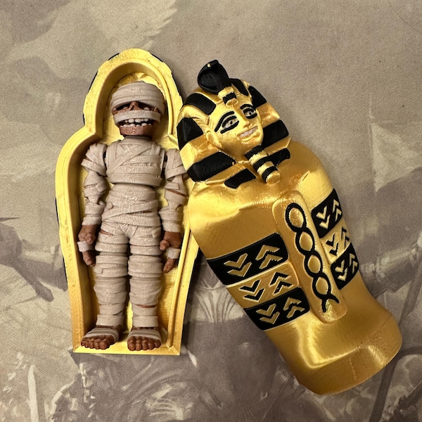 Articulating 3D Printed Mummy With Sarcophagus: Halloween Decor - Etsy