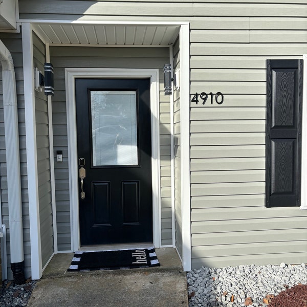 NO DRILLING REQUIRED 4.5" Vinyl Siding House Numbers and Letters Black ...