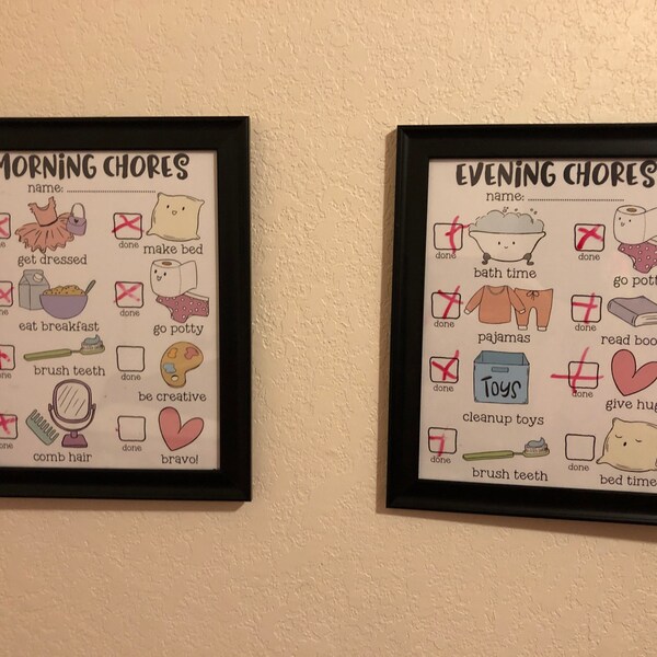 Kids Chore Chart Bundle, Toddler Learning Tool, Kids Routine, Weekly ...