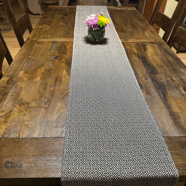 Hand Woven Modern Farmhouse Table Runner, Farmhouse Table Set, Hygge ...