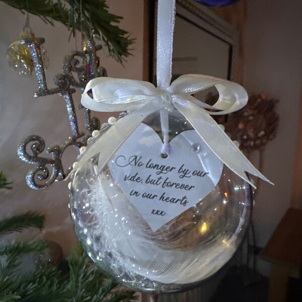 Personalised Memorial Christmas Bauble / Keepsake 'no Longer by Our ...