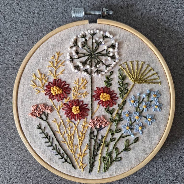 Floral Embroidery Pattern for Pillowcases, Linen Cushion Cover ...