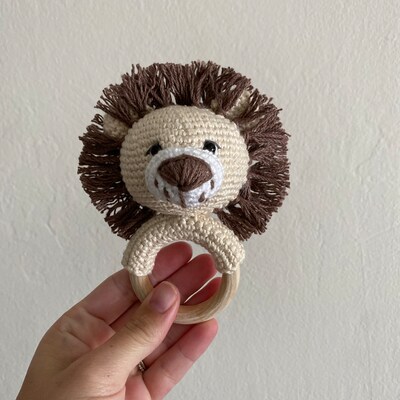 Amigurumi Crochet Pattern, Lion Baby Rattle, Safari Lion Rattle, Lion ...