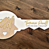 Personalized Realtor Key With Heart Closing Realty House Sold Acrylic ...