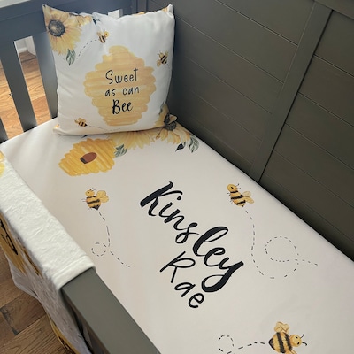 Bee Crib Bedding Set, Baby Girl Nursery Bedding, Sunflower Crib, Bumble ...