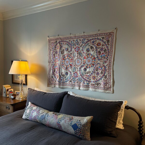 Uzbek Handmade Embroidery Suzani. Bedspread, Bedcover, Wall Hanging ...