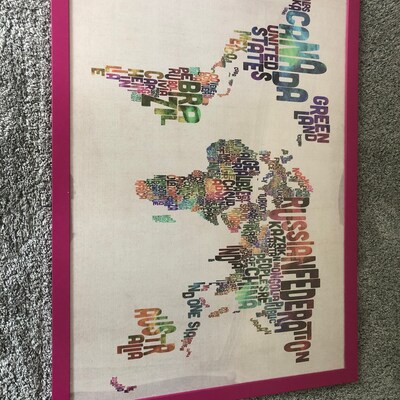 Typographic Text Map of the World Map, Art Print 889 - Etsy