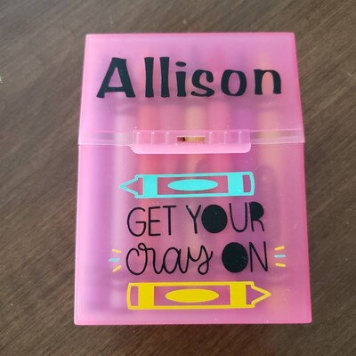 Personalized Crayon Box Plastic Crayon Box Back to School - Etsy