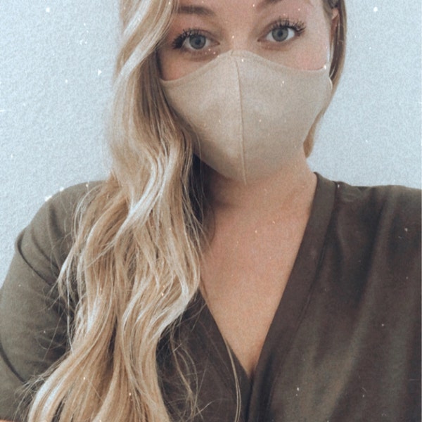 Neutral Cream Beige Tan Mauv Face Mask - Reusable, Washable, Fashion ...