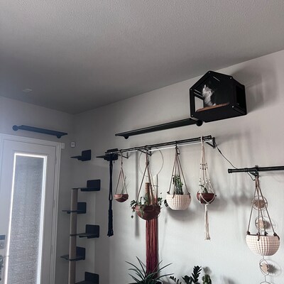 Wood Cat House Wall Cat Furniture Cat Play House Tower for Cats Modern ...