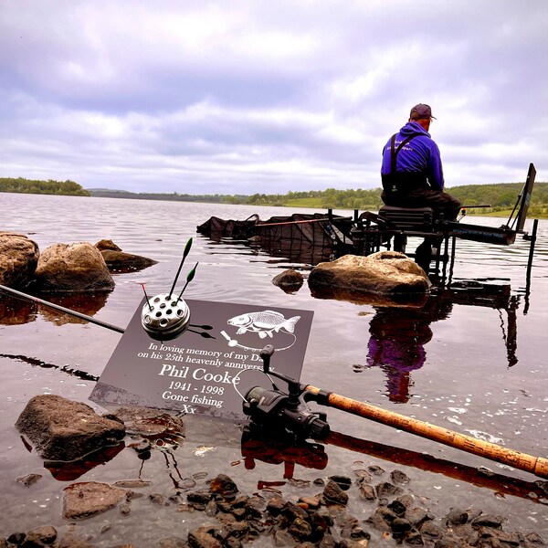 Fish Fishing Memorial Grave Marker Fishing Memorial Plaque Personalised ...