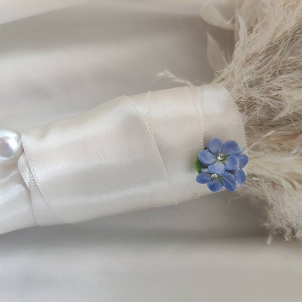 Porcelain Forget Me Not Pin Brooch/wedding Brooch/ Blue Flower Brooch ...