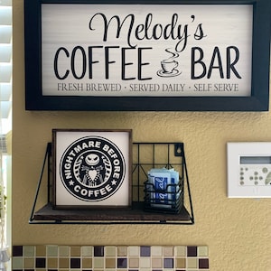 Nightmare Before Coffee Wood Sign, Coffee Bar Decor, Jack Skellington ...