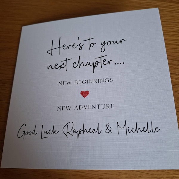 Here’s to Your Next Chapter Personalised Card, New Beginnings Card, New ...