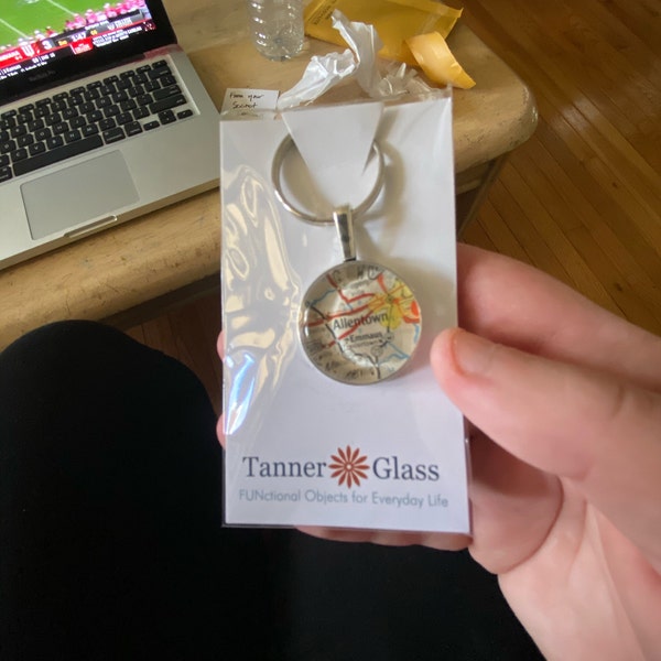 Custom Vintage Map Key Chain, Choose Your Location, Guy Gift, Keychain ...