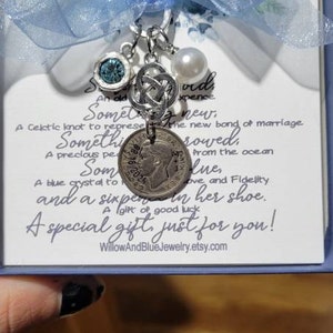 Something Blue Bouquet Charm, Bride Gift From Mom, Something Blue for ...
