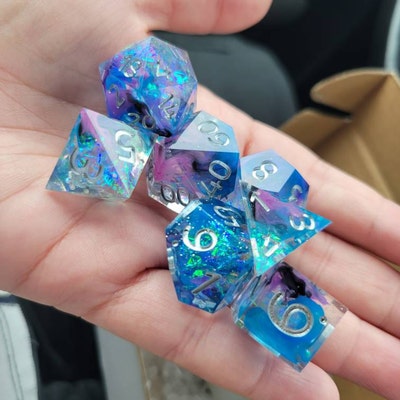 Cosmic Starlight DND Dice , Galaxy Space Sharp Edge Dice Set,blue ...