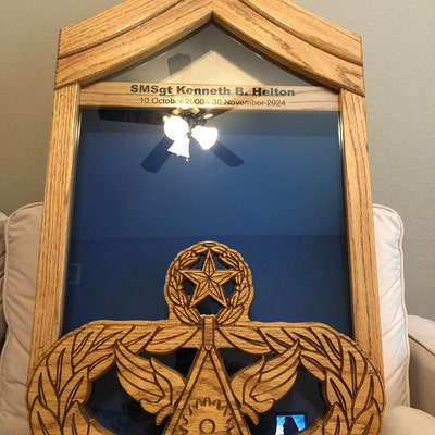 Handcrafted Air Force Skill Level Badge Shadow Box-air Force Shadowbox ...
