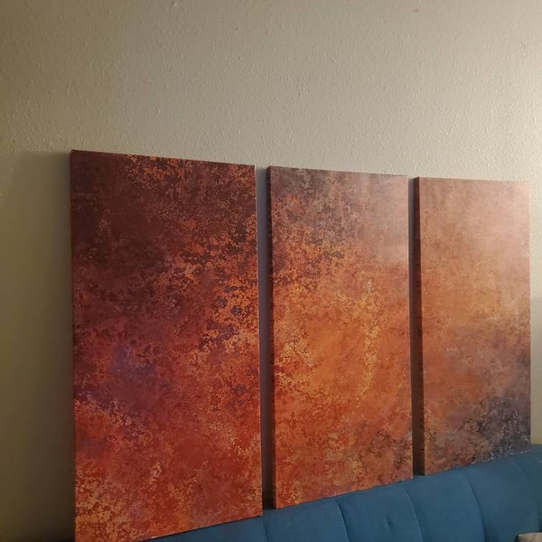 Canvas Print Large Copper Wall Art Rusty Texture Patten Copper Abstract ...