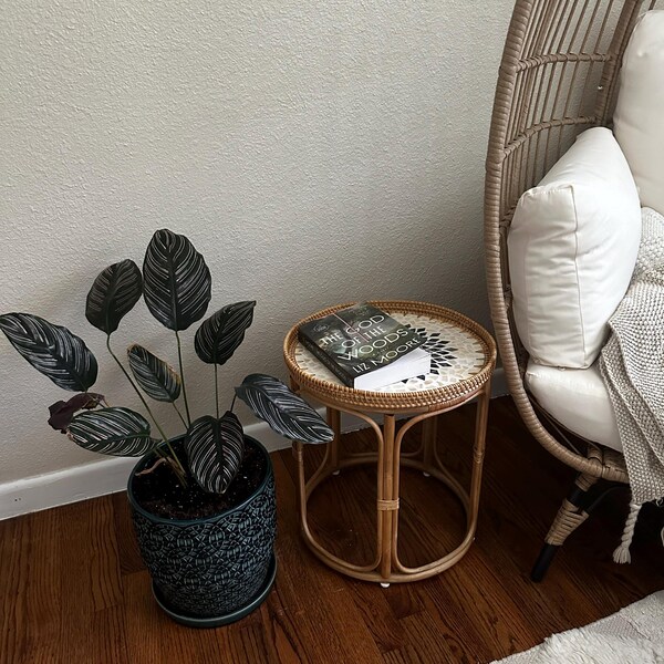Oasis Boho Rattan Side Table Set, Bedside Table, Round Modern Coffee ...