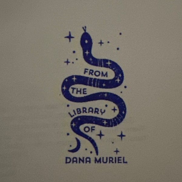 Snake Library Stamp, Custom Self Inking Ex Libris Stamp, Book Plate ...