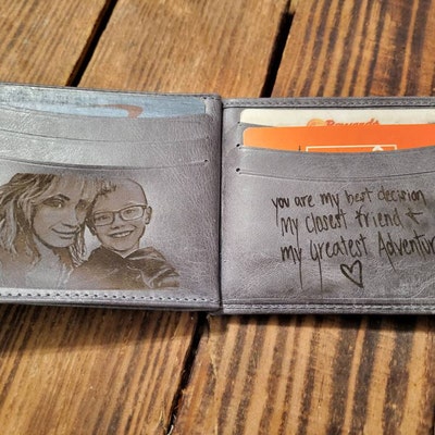 Mens Wallet Personalized Mens Wallet Engraved Photo in Wallet ...