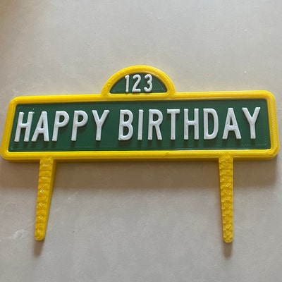 Street Sign 3 Sizes, Birthday Cake Topper, Happy Birthday Sign Only ...
