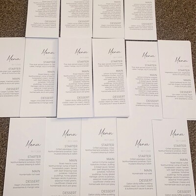 Personalised Guest Menu in Minimalist Design BT107 Menu Place Card - Etsy