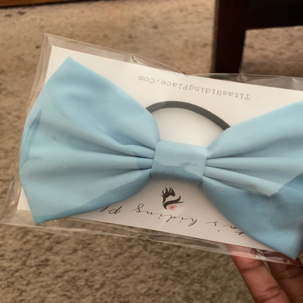 Light Blue Hair Bow, Fabric Hair Bows, Blue Hair Bows for Women, Blue ...