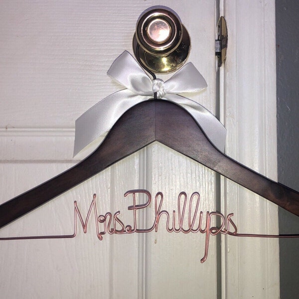 Personalized Wedding Dress Hanger, Bride Hanger,mrs Hanger, Bridal ...