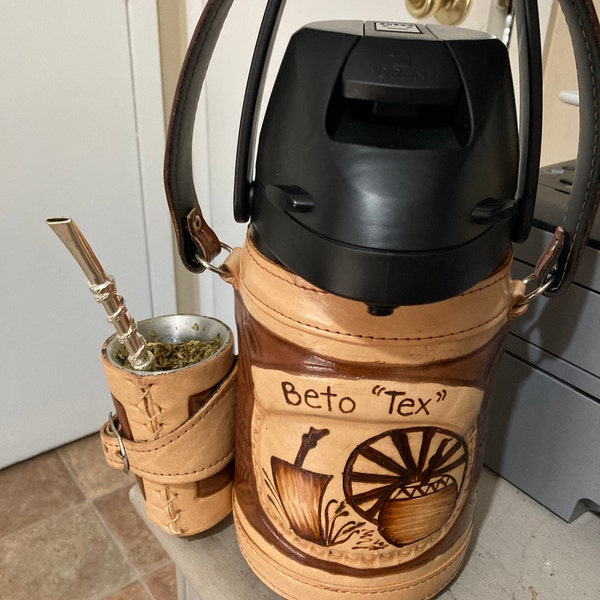 Round Small Yerba Mate Container Leather | Yerbera | Azucarera | Brown ...