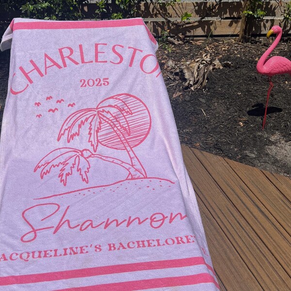 Custom Bachelorette Beach Towel, Bach Club Beach Towel, Bride Custom ...