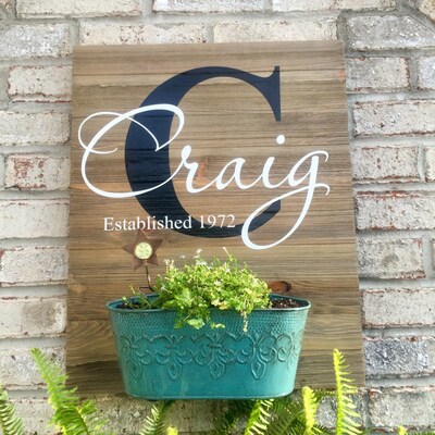 Monogram Family Name Est. Date Vinyl Wall Art Lettering Personalized ...