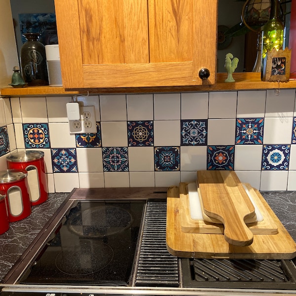 Blue Azulejo Tile Stickers, PACK OF 24, Removable, Ornamental, Moroccan ...