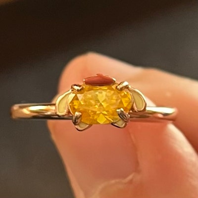 Kuromi Tsum Ring, Natural Amethyst Ring, Black Gold Ring, 925 Silver ...