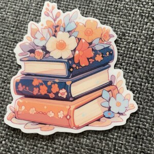 Stack of Books Sticker, Pastel Colors, Kindle Sticker, Autumn Stickers ...