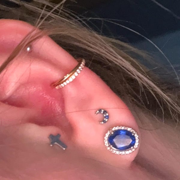 16G TITANIUM Moon Daith Ring/cartilage Earring/rook Earring/daith ...