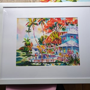 Key West Print, Rooster Art Print, Chicken Painting, Tropical Painting ...