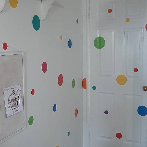 Rainbow Polka Dot Wall Decal Set Set of 67 Polka Dots - Etsy