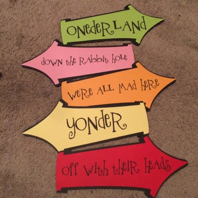 Alice in Wonderland/mad Hatter Party Signs...new - Etsy