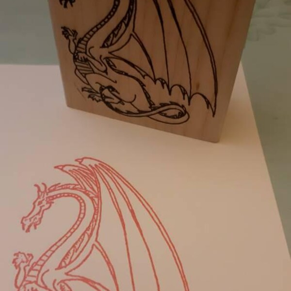 Large Dragon Rubber Stamp From Oldislandstamps - Etsy