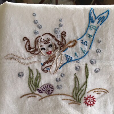 Mystic Mermaid 3984 DOW Aunt Martha's Embroidery Transfer Designs ...